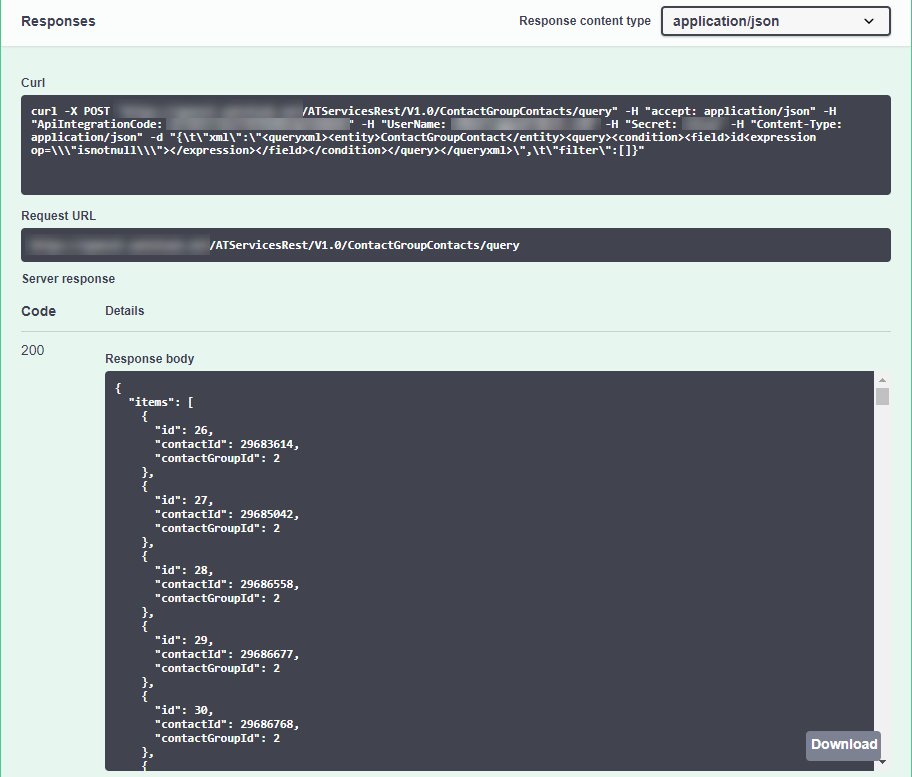 Using Swagger UI to explore REST API requests
